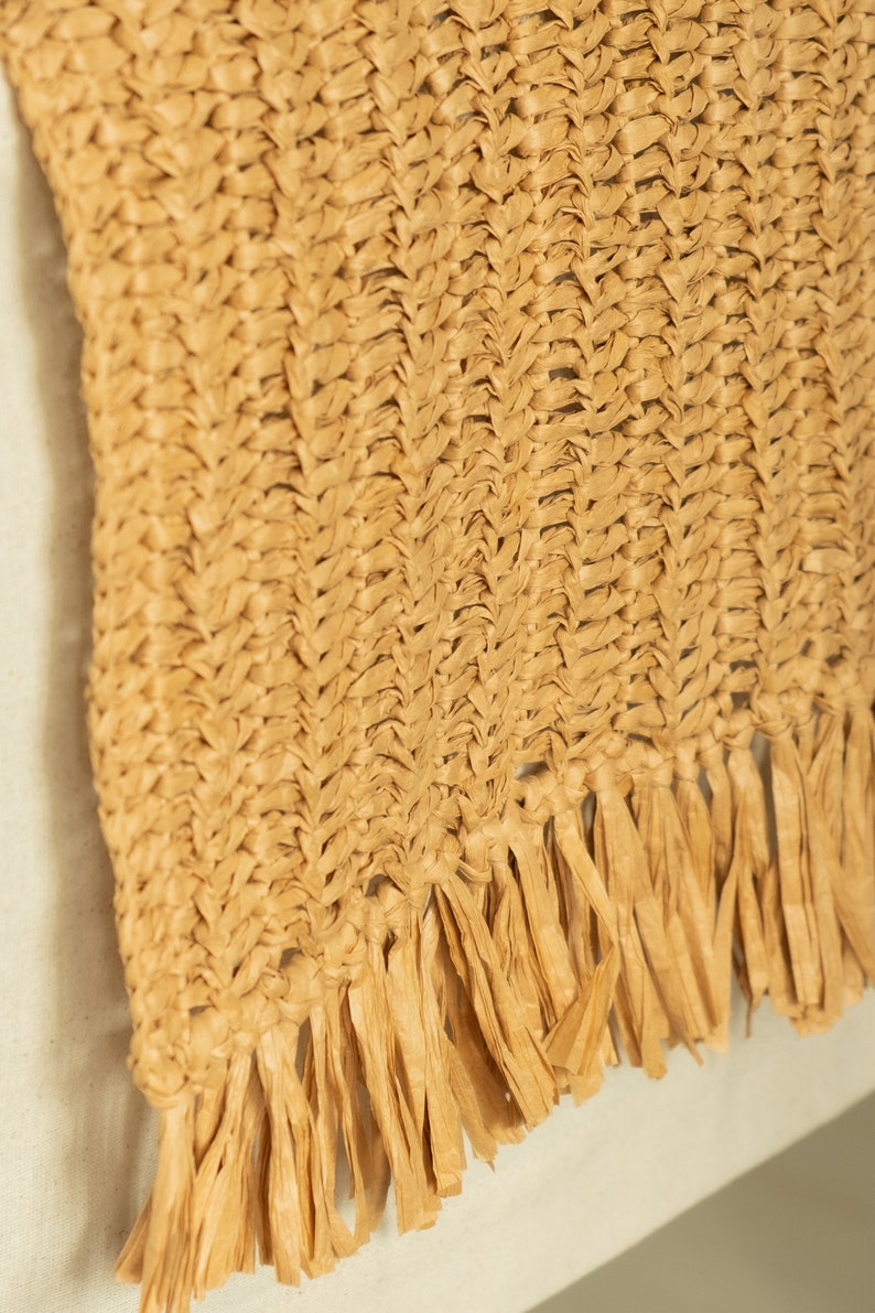 Handmade Raffia Table Runner, Crochet Table Runner, Coffee Table Runner ...