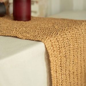 Handmade Raffia Table Runner, Crochet Table Runner, Coffee Table Runner ...