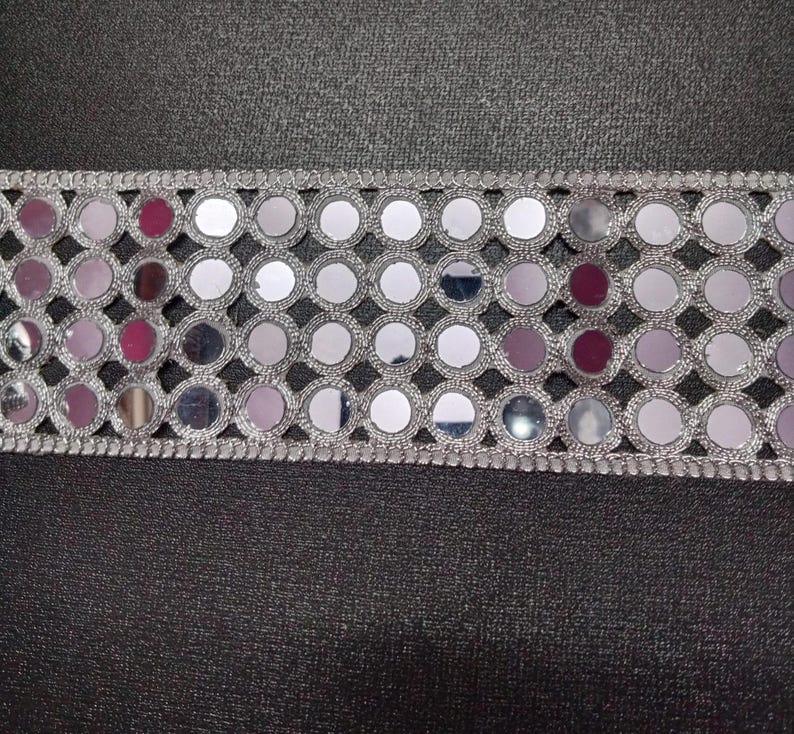 Mirror Work Border: Silver Scalloped Zari Trim - 3 Inch - Etsy