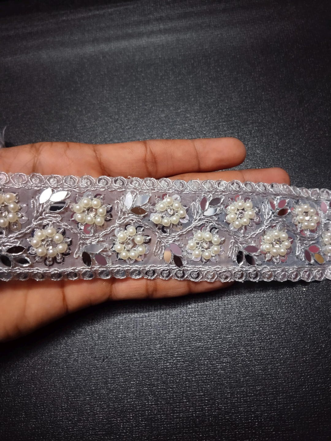 Amazing Silver Scalloped Cutwork Mirror Trim, Borde Espejo, Indian Lace ...