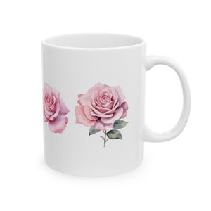 Pink Roses Coffee Mug Coffee Mug With Roses - Etsy
