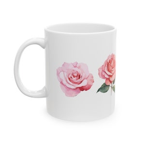 Pink Roses Coffee Mug Coffee Mug With Roses - Etsy