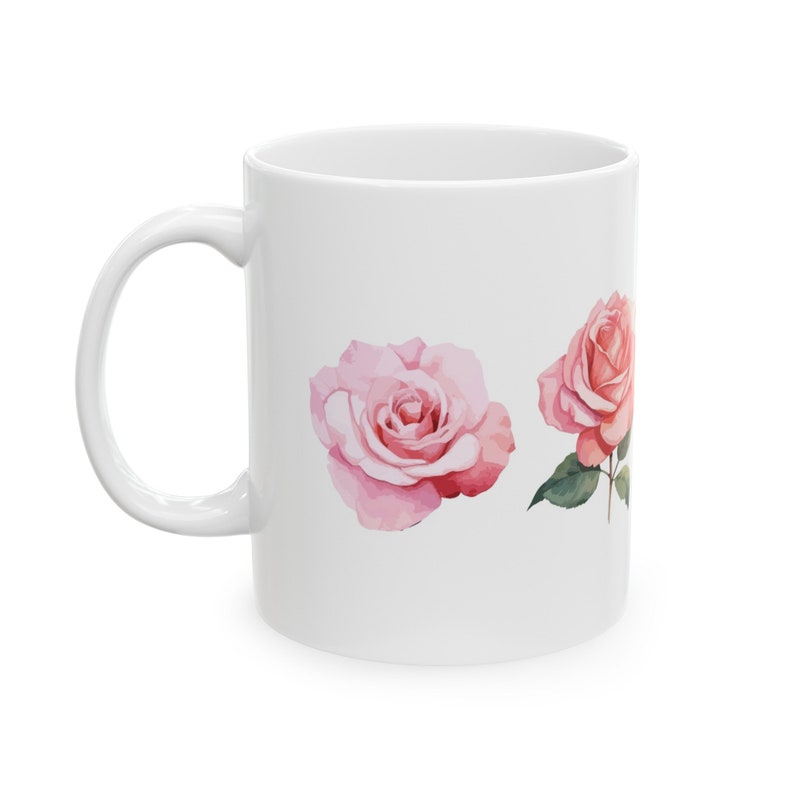 Pink Roses Coffee Mug Coffee Mug With Roses - Etsy