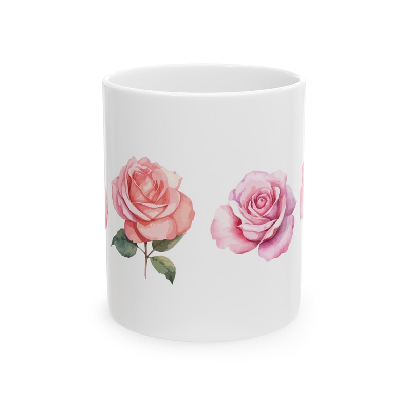 Pink Roses Coffee Mug Coffee Mug With Roses - Etsy