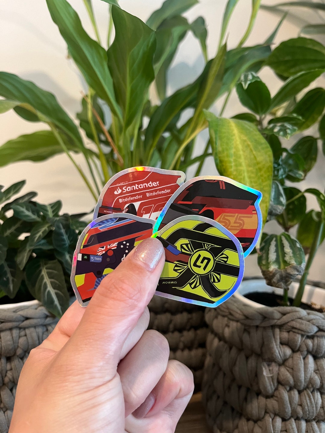 Holographic Helmet Stickers Charles Leclerc Carlos Sainz Lando Norris ...