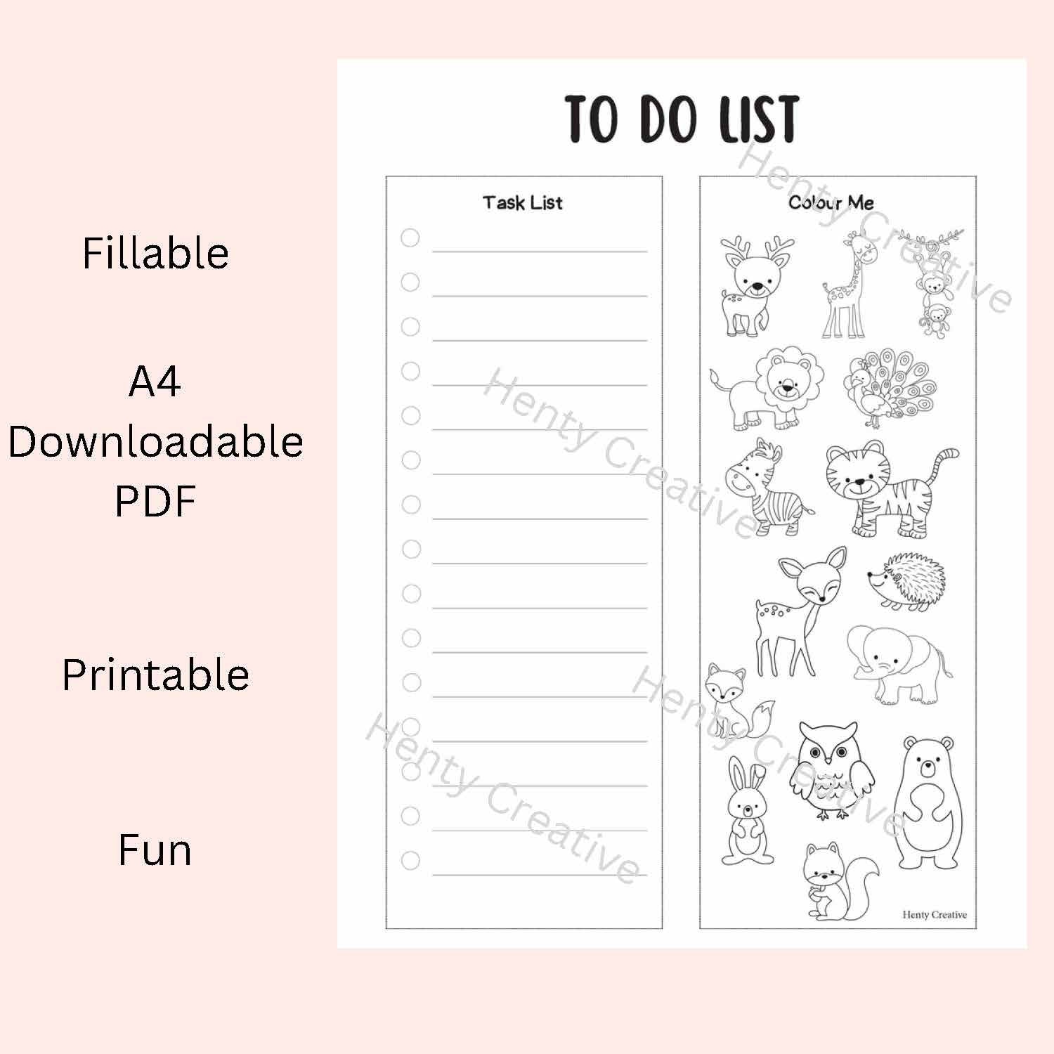 Colouring to Do List| to Do List| Fun to Do List| Planner| Digital ...