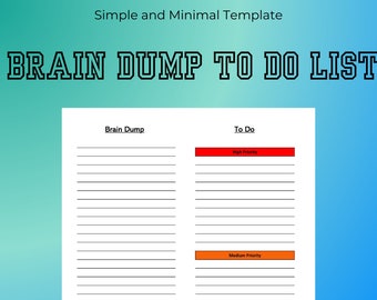 Brain Dump Trigger List, Mind Sweep, Planning, Productivity, Planner ...