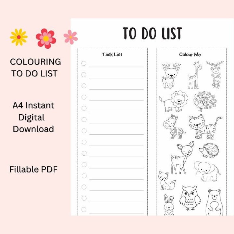 Colouring to Do List| to Do List| Fun to Do List| Planner| Digital ...