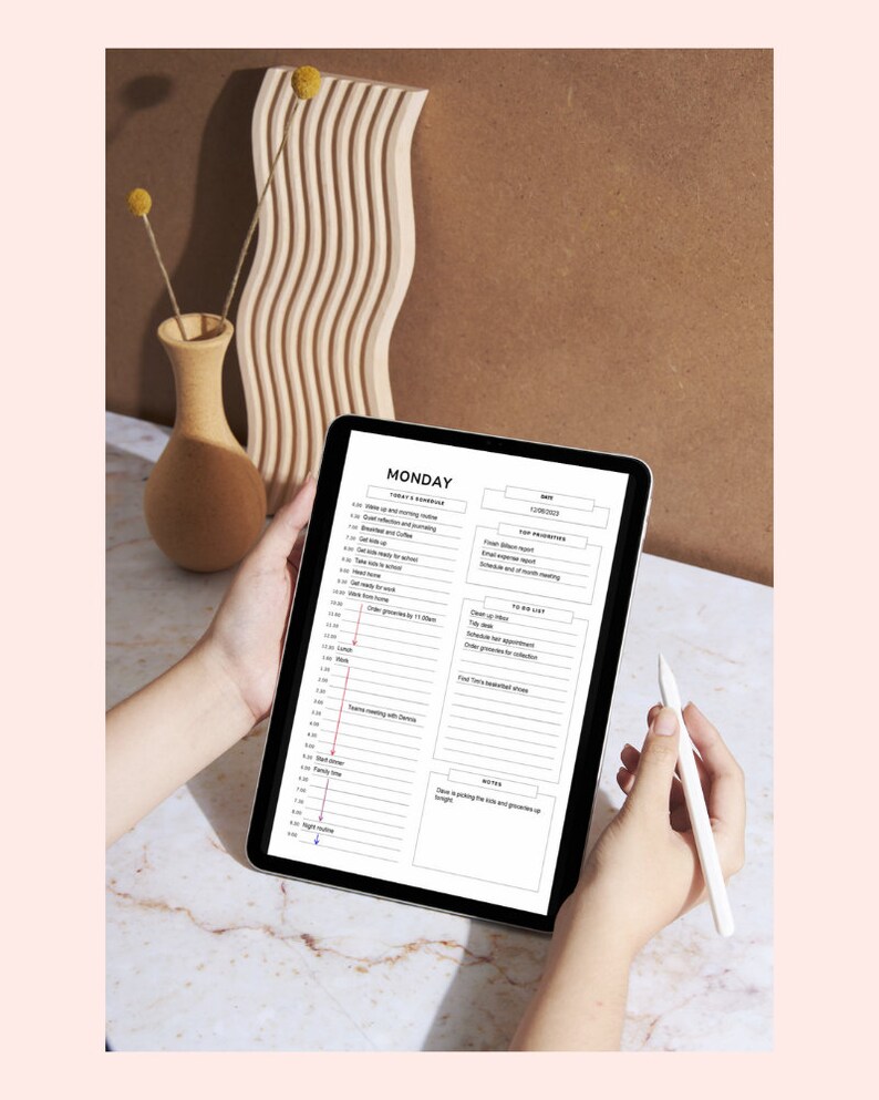 Editable Daily Planner | Printable, Digital | Daily Planner | Work ...