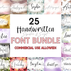 Mega Collection 25 Font Bundle Calligraphy Font, Script Font, Farmhouse Font, Cricut Font ...