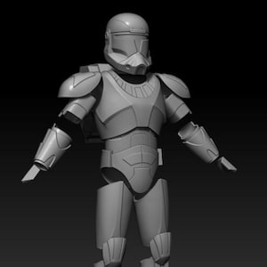 1:12 Scale Animated Style Clone Commando the Bad Batch Star Wars Black ...