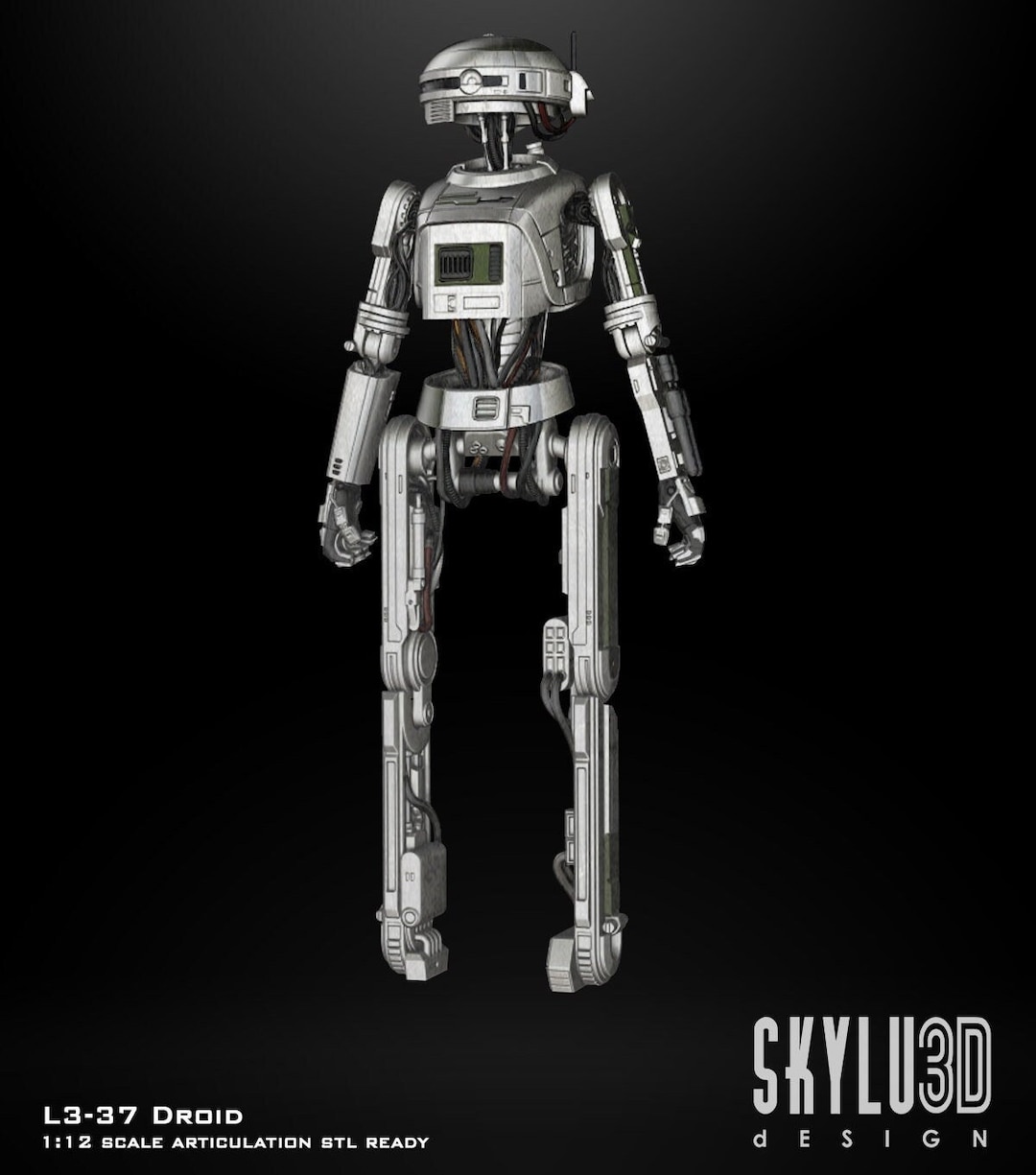 1:12/6 Scale L3-37 Droid Unpainted 3D Printed Figure Black Series - Etsy