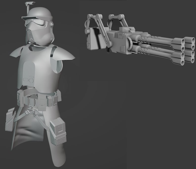 1:12/18/6 Scale Clone Heavy Gunner Armor and Quad Cannon Tartakovsky ...