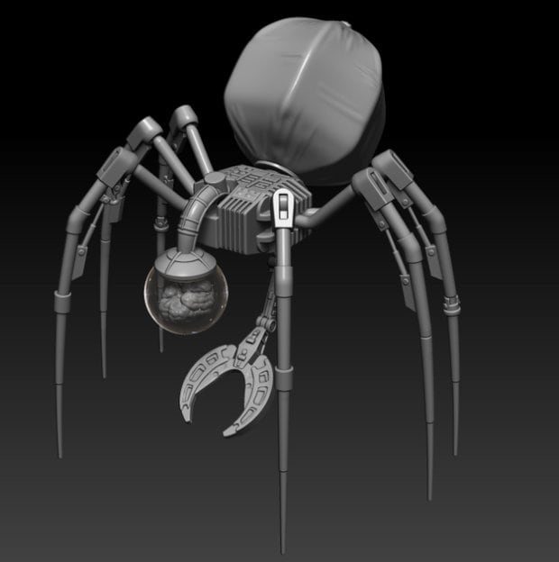 1:12 Scale B'omarr Order Monk Spider Droid Figure Star Wars Black ...