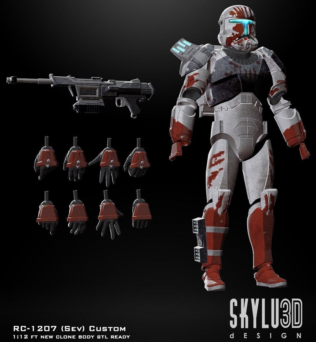 1:12/18/6 Scale Sev RC-1207 Republic Commandos With Hands Unpainted 3D ...