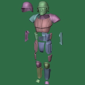 1:12/18/6 Scale Combat Armor and R91 Rifle Unpainted 3D Printed Figure ...