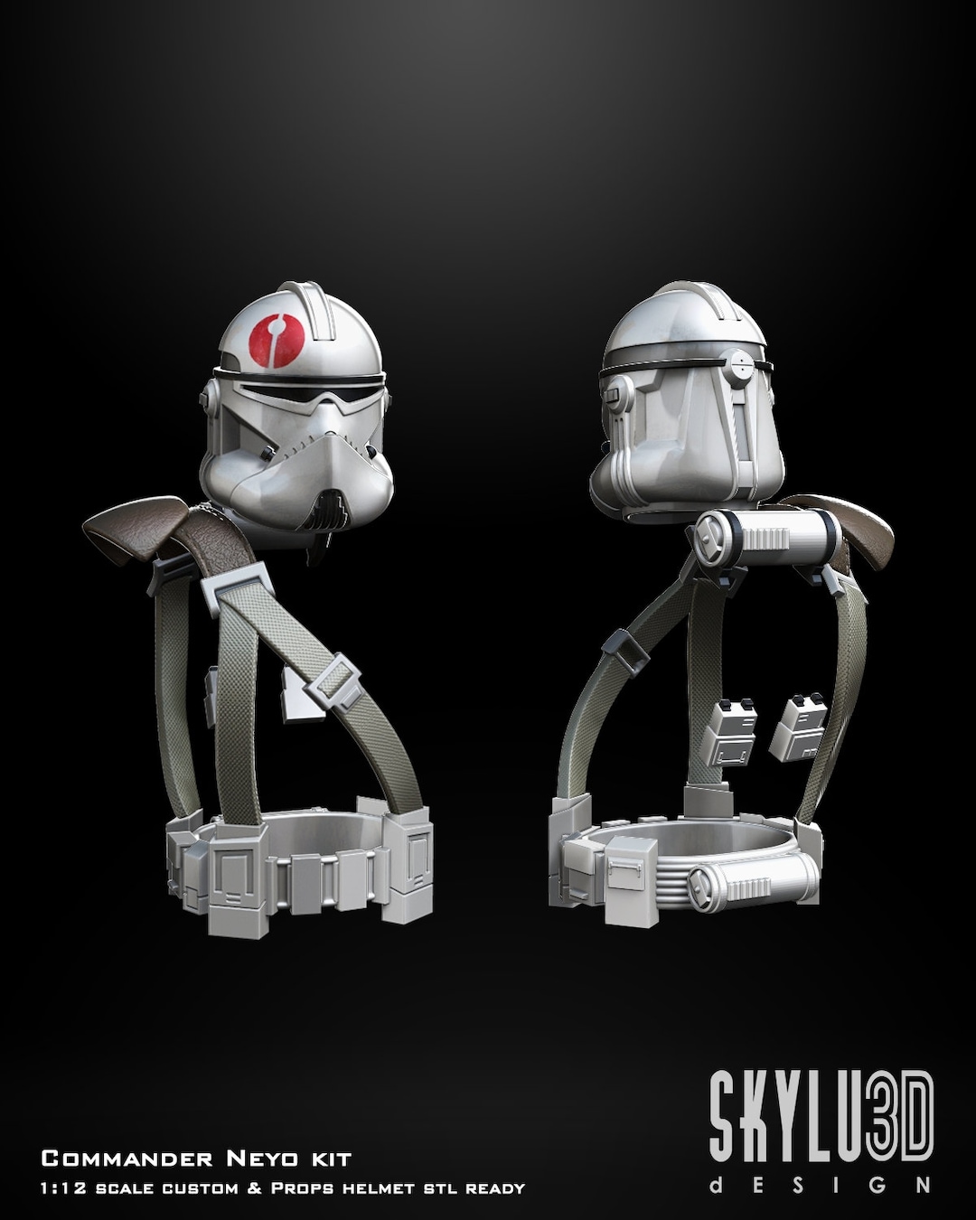 1:12/18/6 Commander Neyo Figure Nonpainted Figure Kit Star Wars Black ...