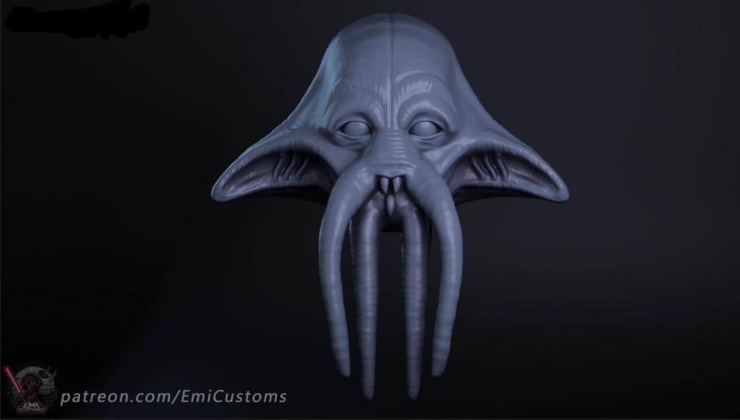 1:12/18/6 Quarren Alien Unpainted Headsculpt 3D Printed Unpainted ...