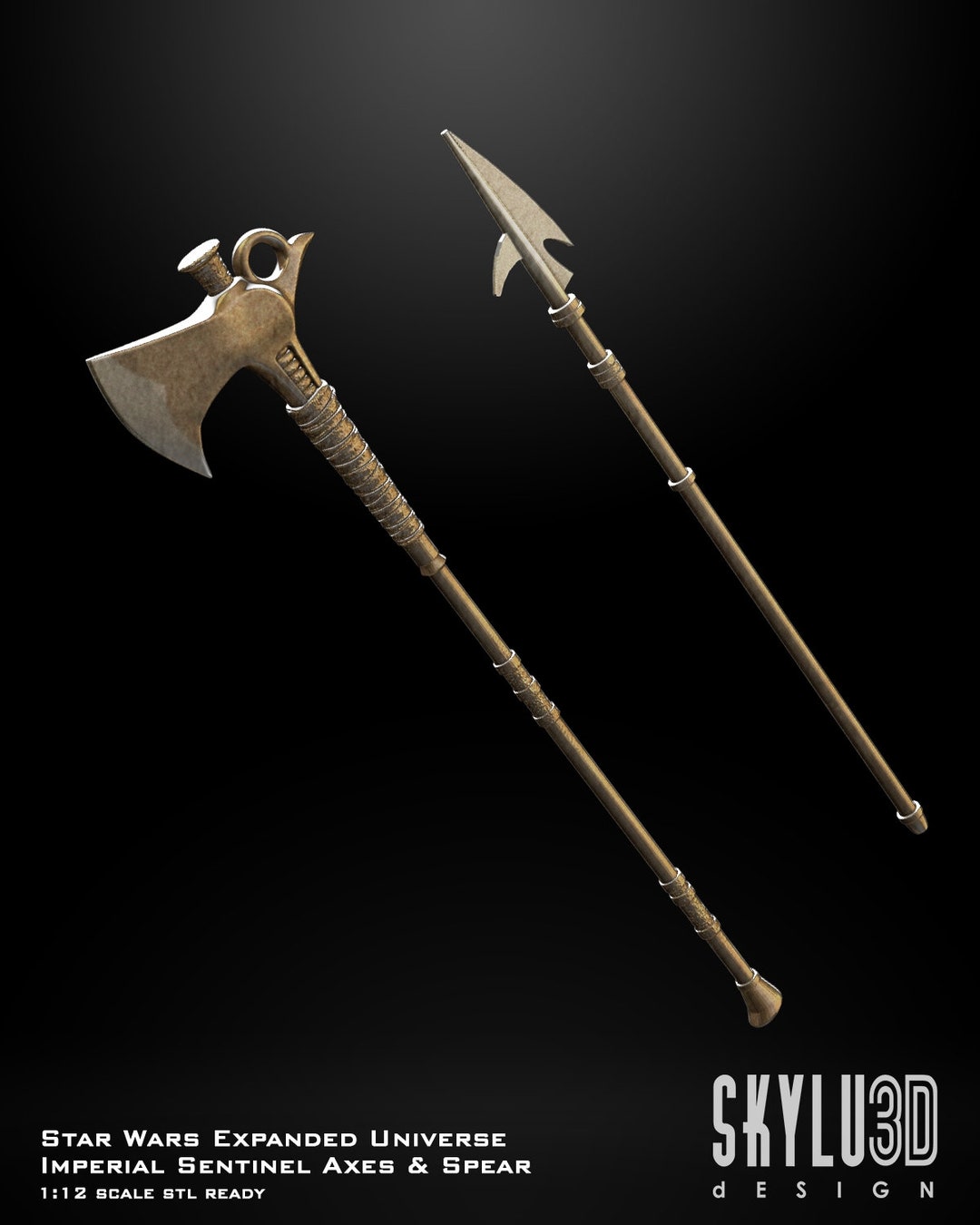 1:12/18/6 Imperial Sentinel Axe/spear Star Wars Black Series - Etsy