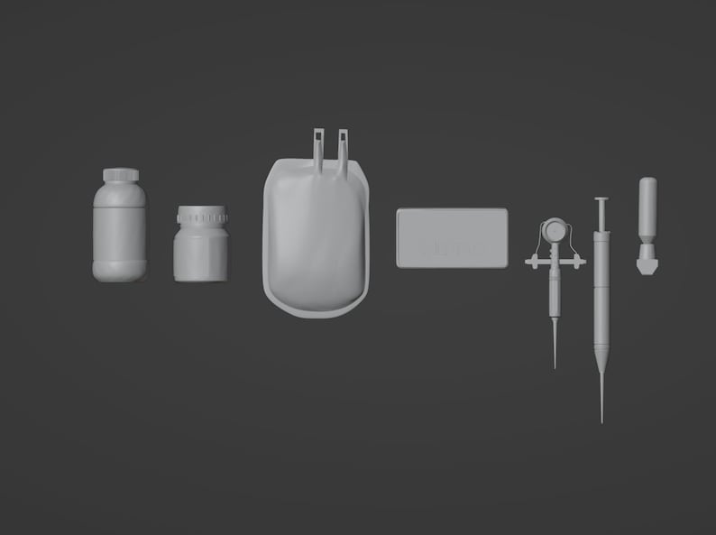 1:12 Scale Fallout Accessories Pack 2 Stimpak Mentats Medical Supplies ...