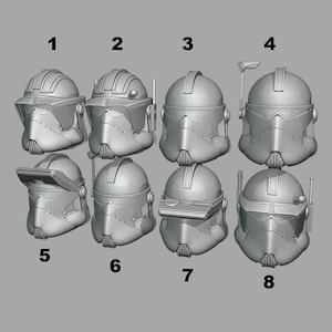 1:12/18/6 Barc / Commander Wolffe Helmet Variety Pack Nonpainted Black ...