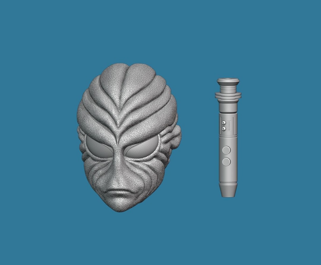 1:12/18/6 Clone Wars Jedi Master Halsey Head Sculpt and Saber Unpainted ...