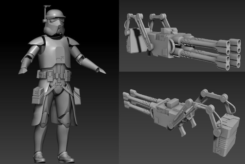 1:12/18/6 Scale Clone Heavy Gunner Armor and Quad Cannon Tartakovsky ...