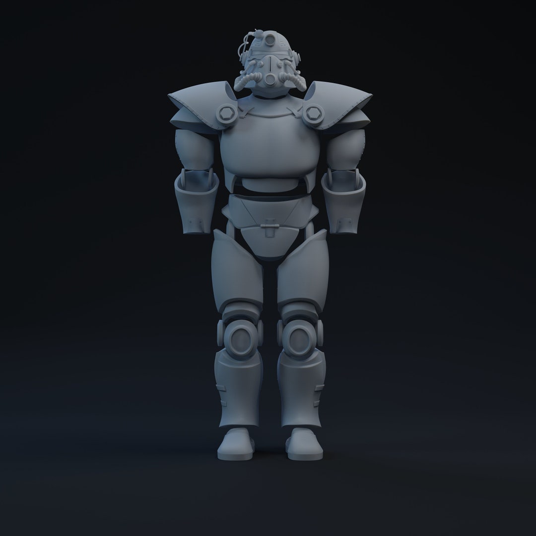1 12 Fallout 3 New Vegas T 51b Power Armor 3d Printed Figure Kit Etsy