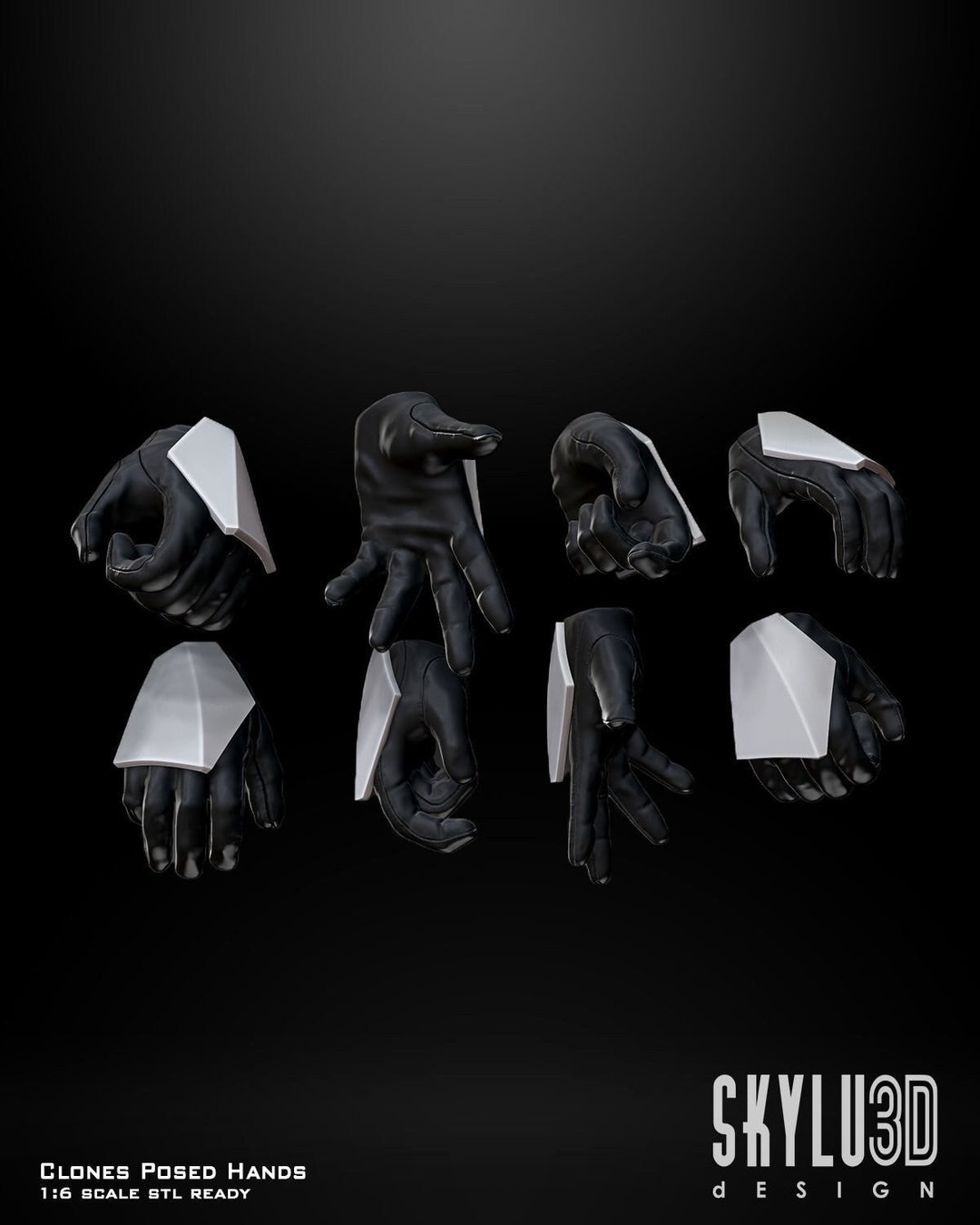 1:12/18/6 Hot Toys Style Clone Trooper Hands 3D Printed Unpainted Star ...