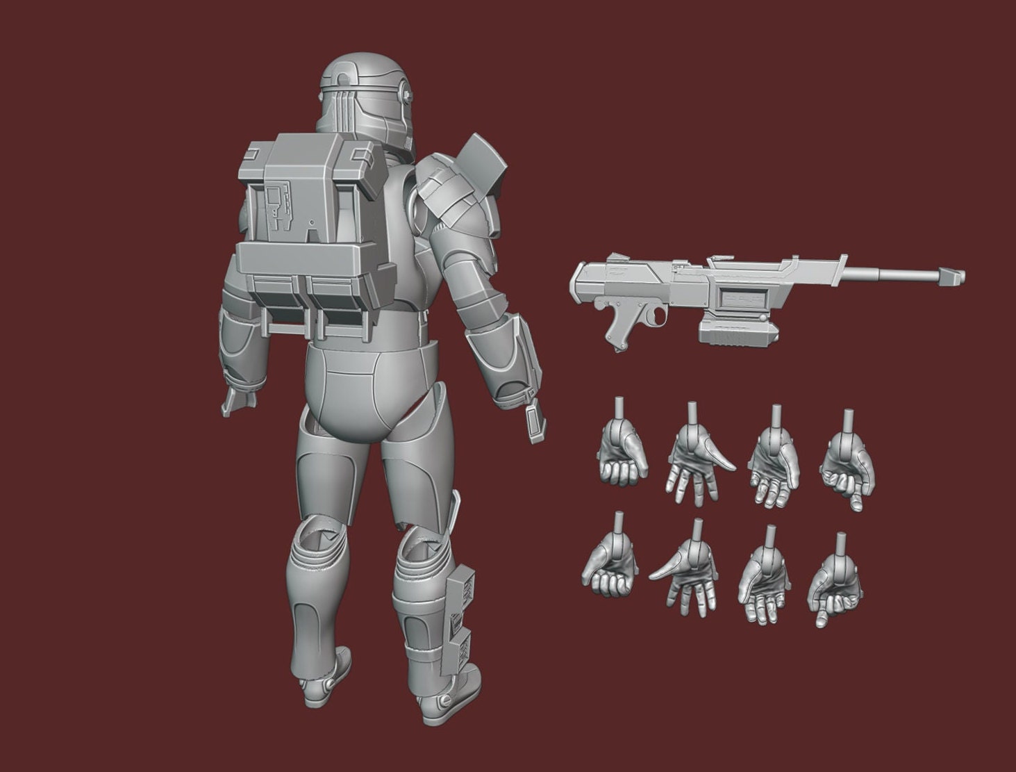 1:12/18/6 Scale Sev RC-1207 Republic Commandos With Hands Unpainted 3D ...