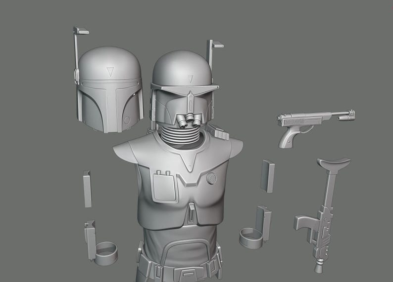 1:12/18/6 Ralph Mcquarrie Boba Fett Concept Armor Empire Strikes Back ...