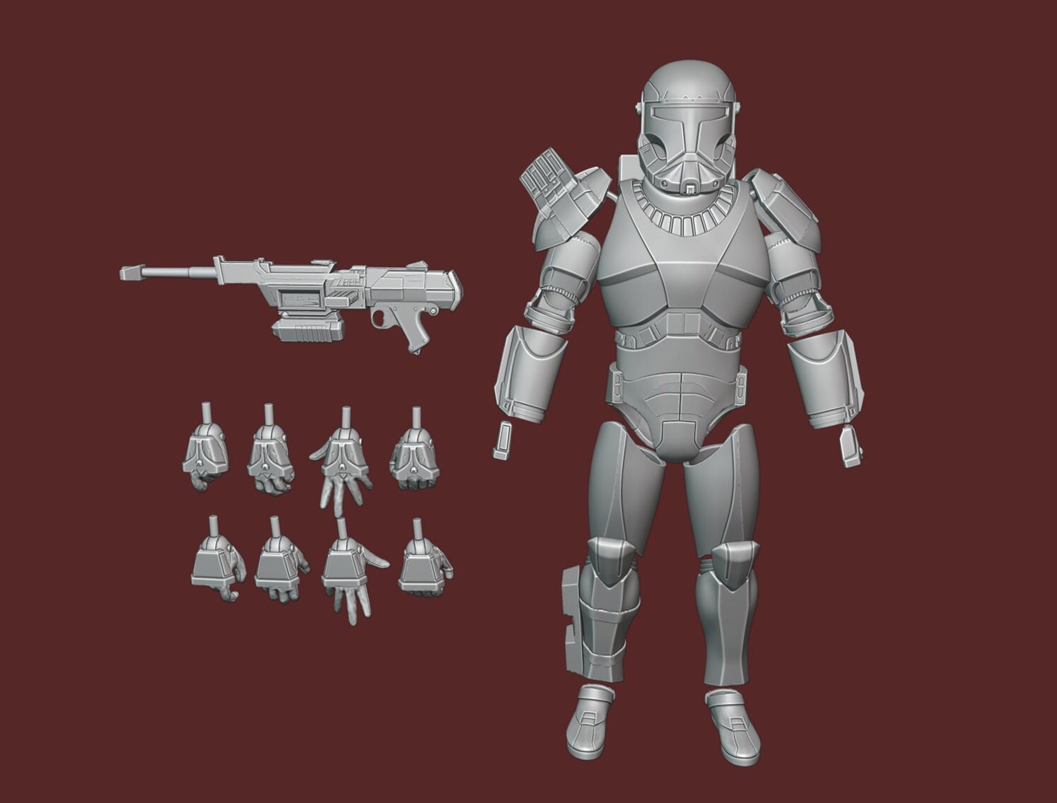 1:12/18/6 Scale Sev RC-1207 Republic Commandos With Hands Unpainted 3D ...