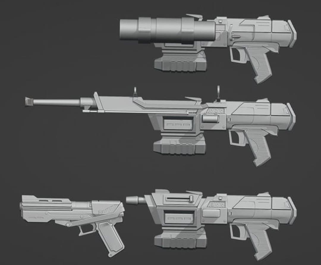 1:12/18/6 Republic Commando DC-17M and Dc-15s Blaster Pack 3D Printed ...