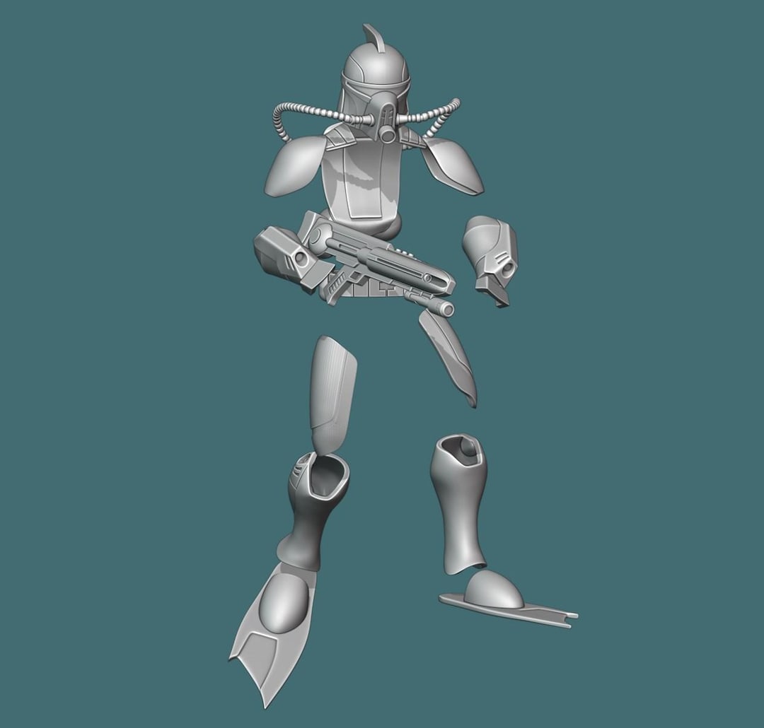 1:12 Scale Scuba Clone Trooper Clone Wars Star Wars Black Series Figure ...