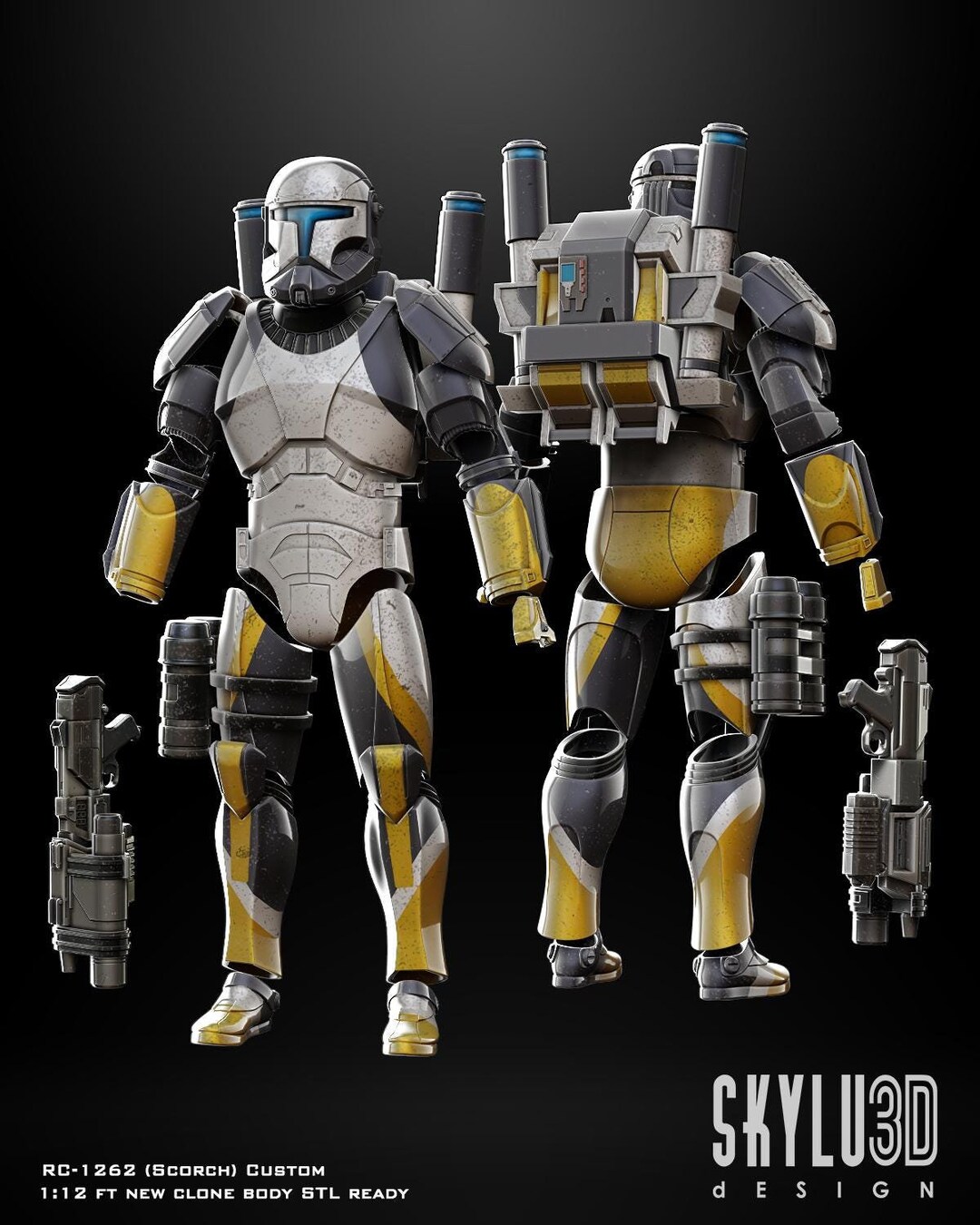 1:12/18/6 Scale Scorch Republic Commandos With Hands Unpainted 3D ...