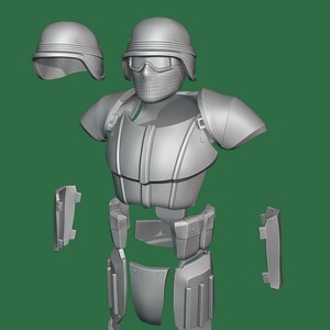 1:12/18/6 Scale Combat Armor and R91 Rifle Unpainted 3D Printed Figure ...