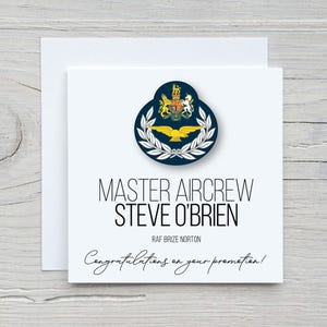Personalised Royal Air Force Promotion Card for All RAF NCO Ranks - Air ...