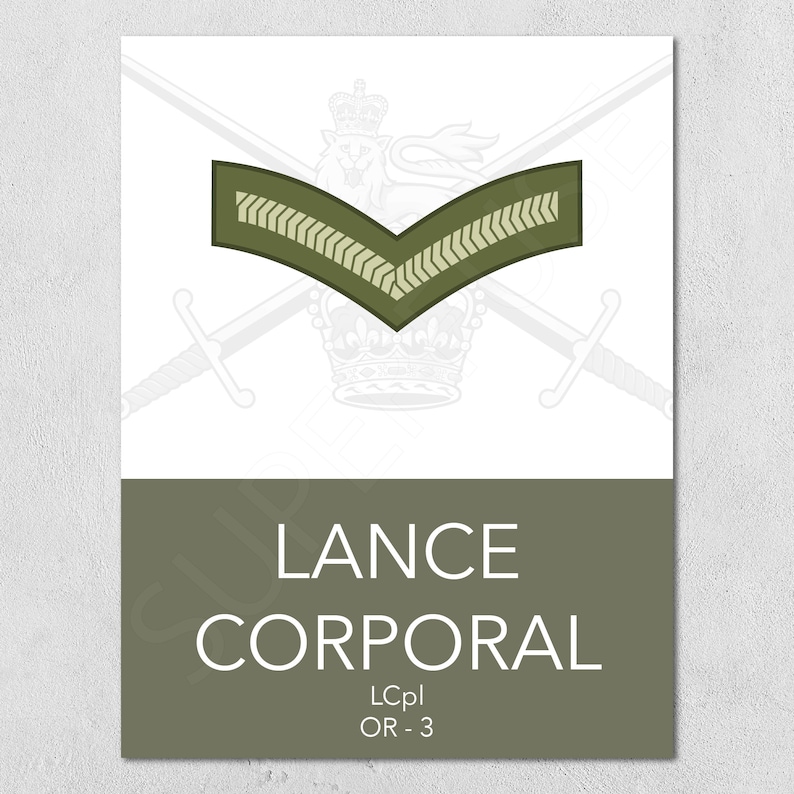 British Army Lance Corporal Rank Poster A4 - Etsy
