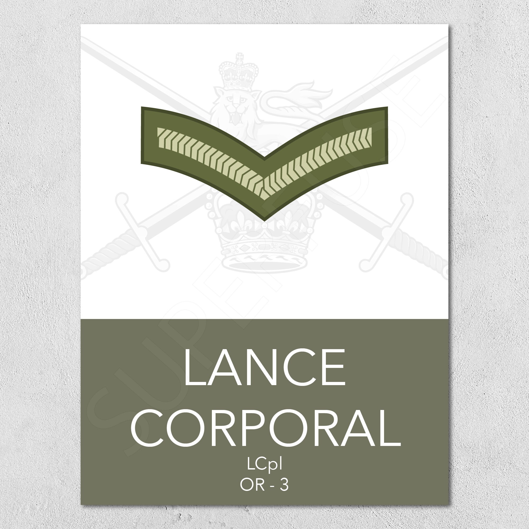British Army Lance Corporal Rank Poster A4 - Etsy