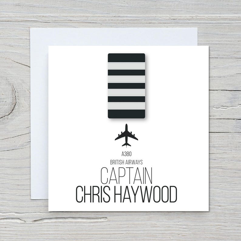 Personalised Airline Pilot Card | Captain / First Officer New Job ...