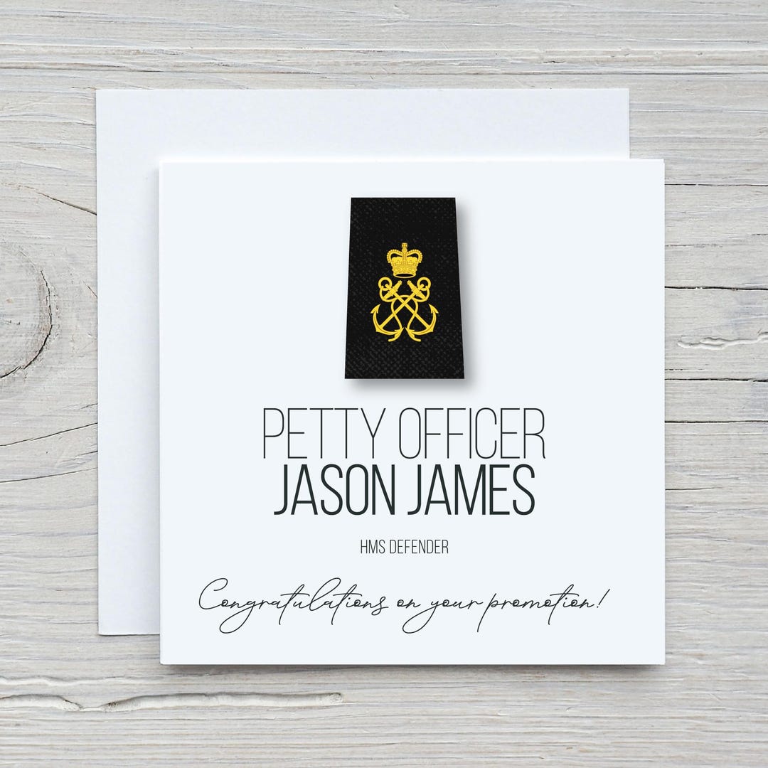 Personalised Royal Navy Rating / NCO Promotion Card - Etsy