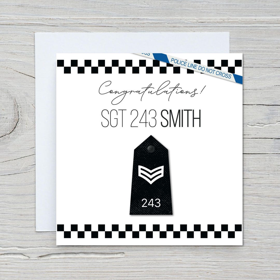 Personalised British Police Sergeant / Detective Sergeant ...
