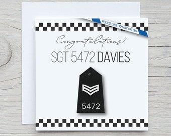 Personalised Congratulations Police Sergeant / Sgt Promotion Card free ...
