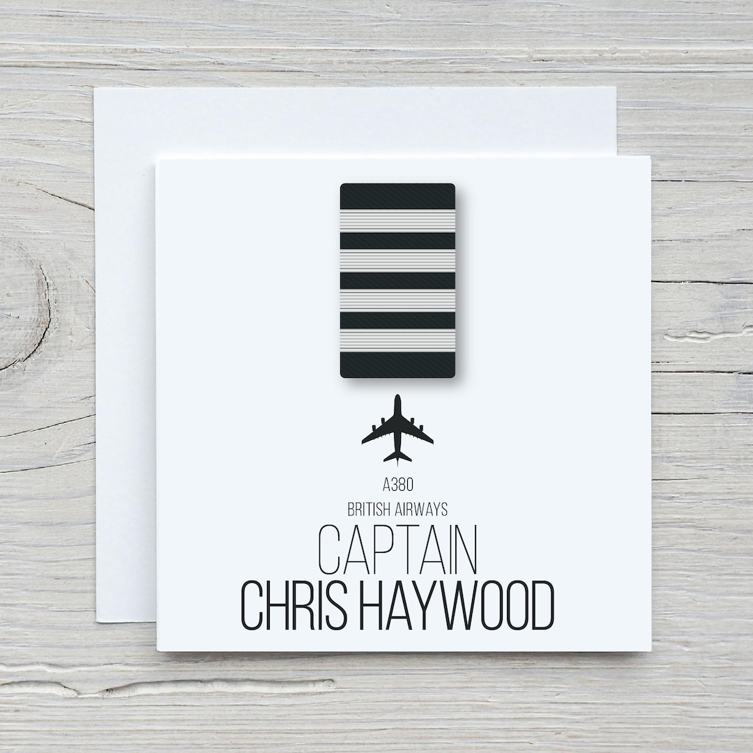 Personalised Airline Pilot Card | Captain / First Officer New Job ...