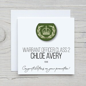 Personalised British Army Promotion Card for All NCO Ranks - Lance ...