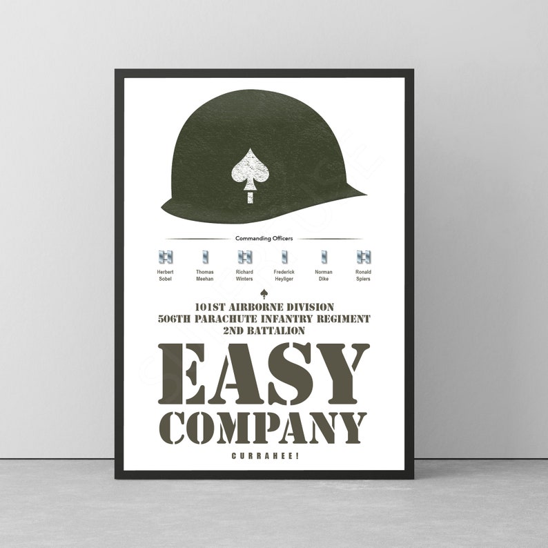 Easy Company Poster 506th PIR, 101st Airborne Helmet With Commanding ...