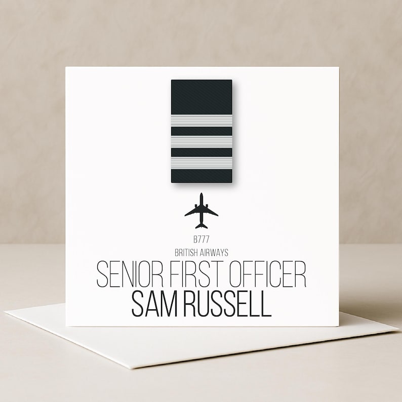 Personalised Airline Pilot Card | Captain / First Officer New Job ...