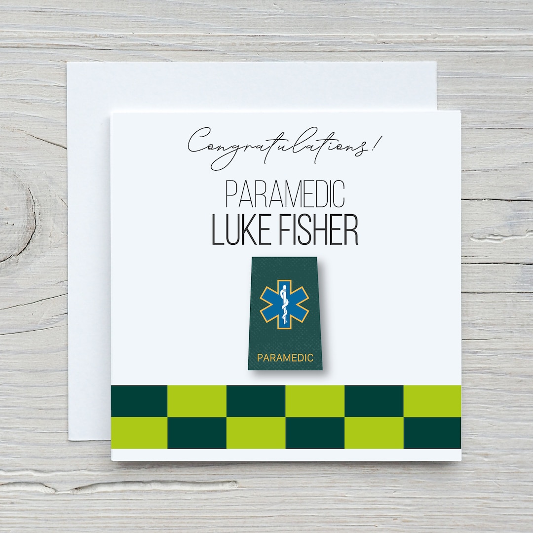 Personalised British Paramedic/student Paramedic Card. the Perfect Pass ...
