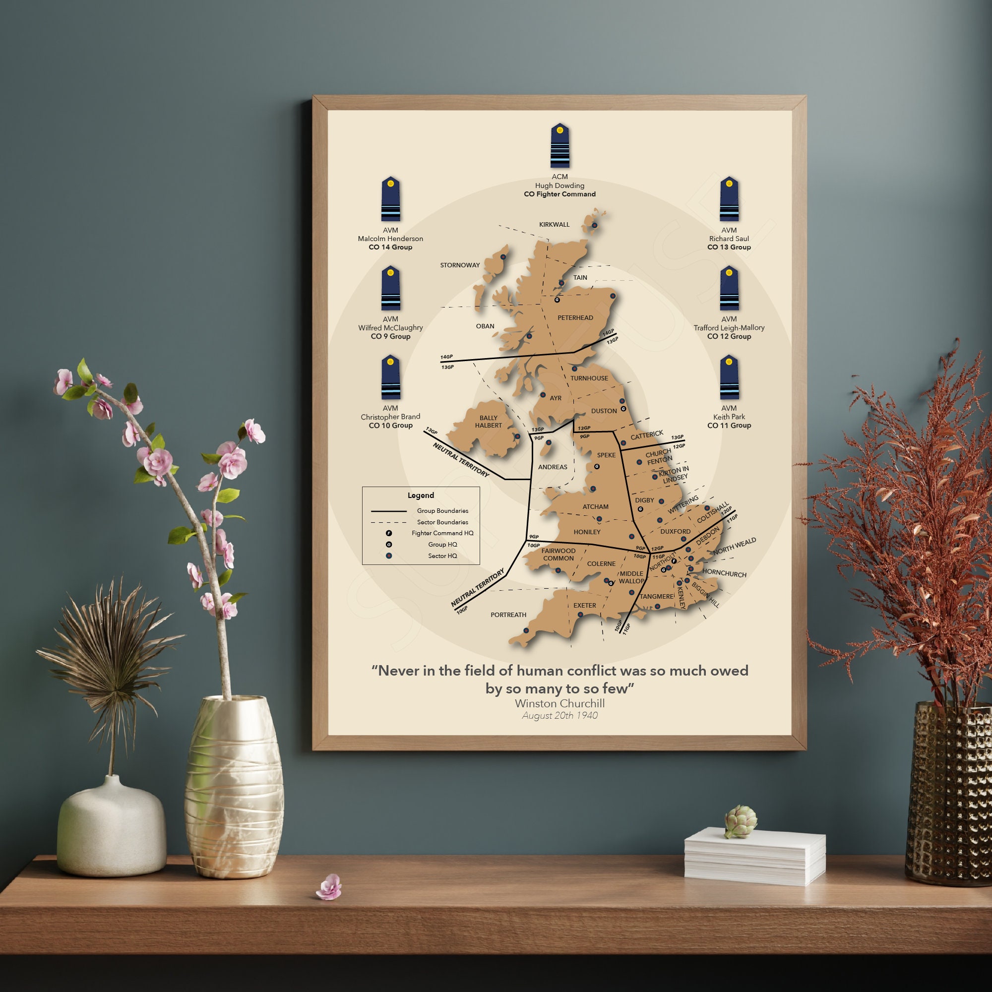 Map of RAF Fighter Command Group and Sectors During the Battle of ...