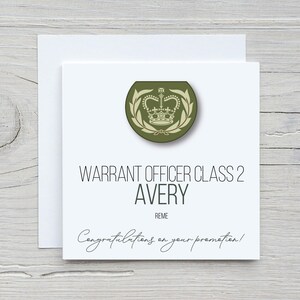 Personalised British Army Promotion Card for All NCO Ranks Lance Corporal, Corporal, Sergeant ...